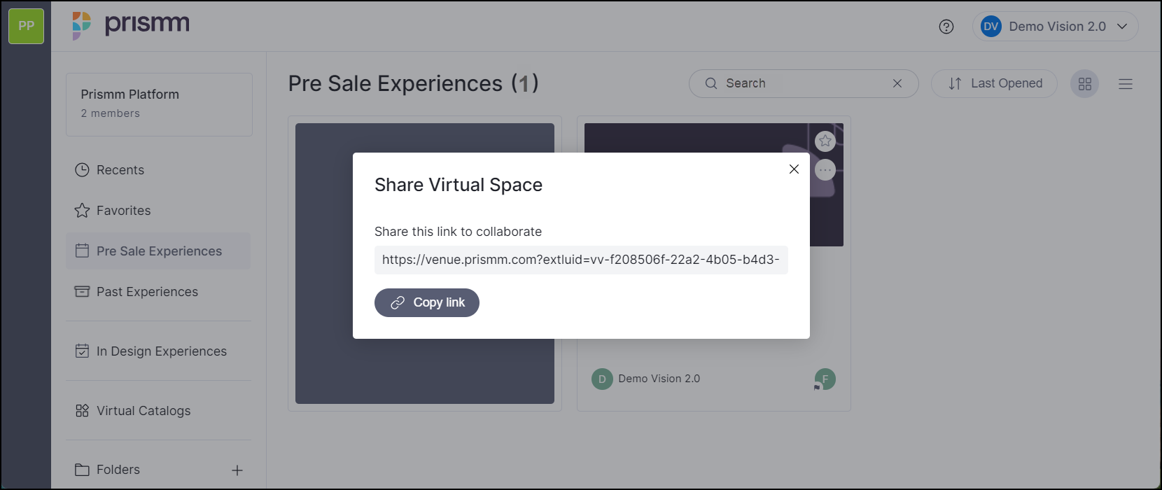 Share Collaborative Virtual Space – Prismm Help Center